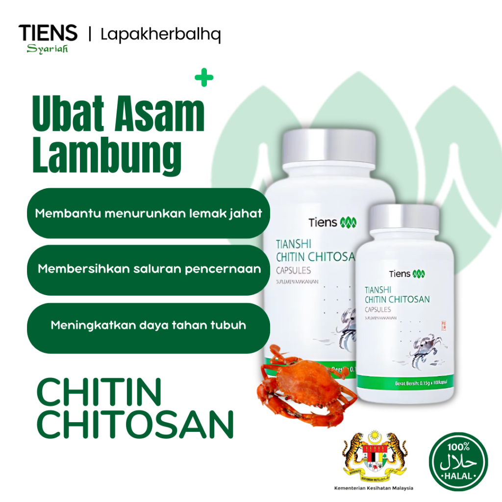 TIENS CHITIN CHITOSAN Obat Asam Lambung Kronis Gerd Anxiety | Shopee ...