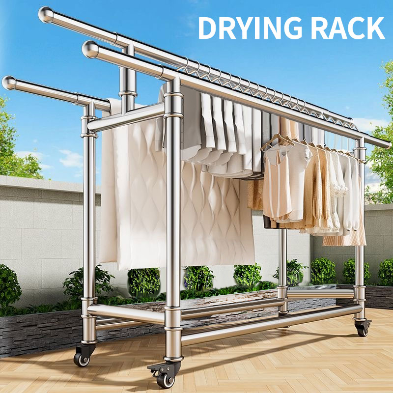 Foldable Hanger Thickening Sampayan Stainless Steel Clothes Rack ...