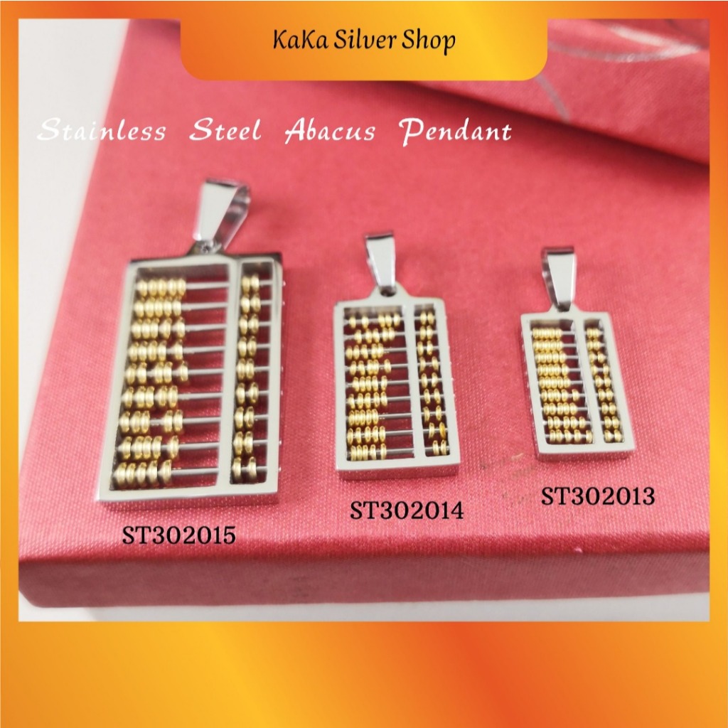 Original 316 Stainless Steel Abacus Gold Bead Plated Pendant | Loket ...