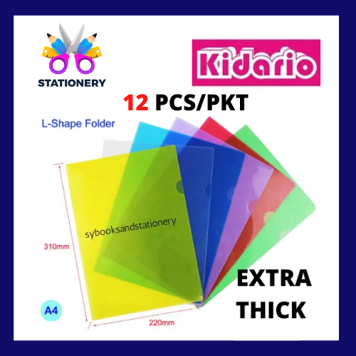 E310 A4 PP L Shape Folder Thick / PP L Shape File Tebal 18C / 6 Color Selection - 12pcs | Shopee ...
