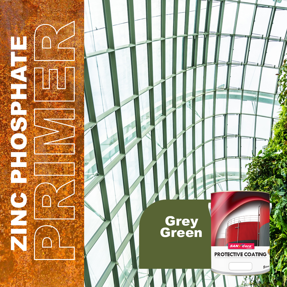 (1 Litre) SANCora RUST@Guard ~ Zinc Phosphate Primer (Grey-Green ...