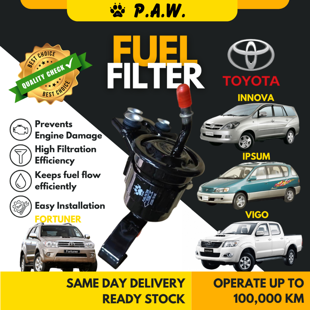 23300-75140 PAW Fuel Filter (Steel) - Toyota Innova, Ipsum SXM10 ...