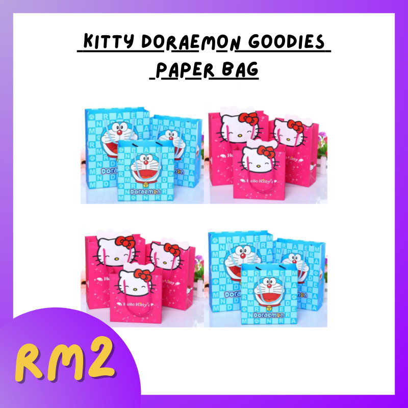 RM2 Hello Kitty Doraemon Goodies Door Gift Handle Paper Bag Cookie ...