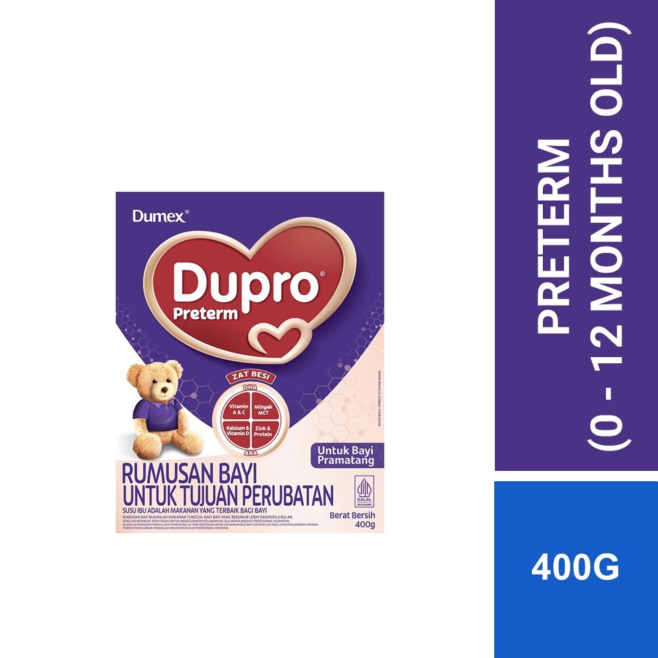 Dumex Dupro Preterm Tailored Nutrition Milk Formula 0-12 months (400g ...