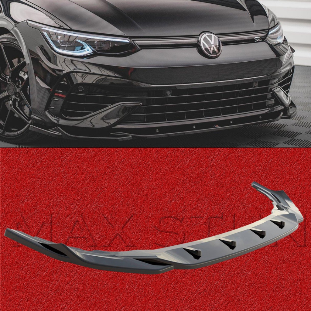 VW Golf MK8 R Design Max V4 Front Lip Splitter Car Bodykit Styling ...