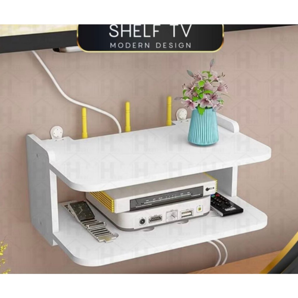 ROUTER WIFI RACK MODEM HOLDER TV RACK WALL MOUNT RACK TELEPHONE TV-BOX ...
