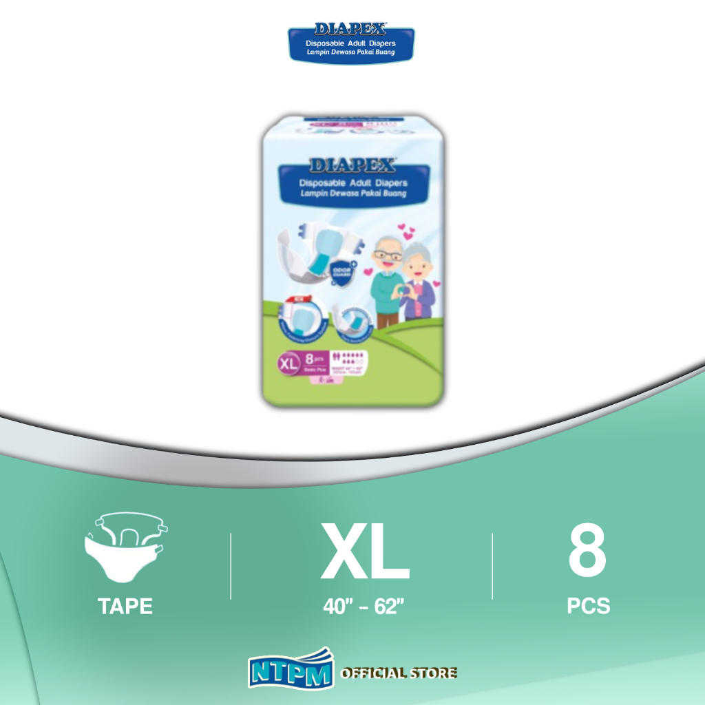 (D13) Diapex Basic Plus Adult Diaper XL (8's) | Shopee Malaysia
