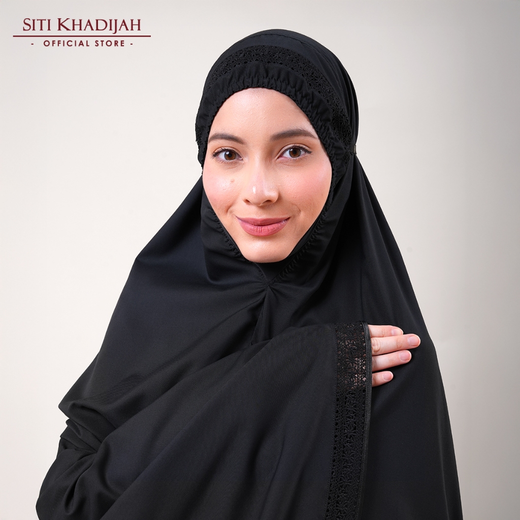 Siti Khadijah Telekung Modish Ashdeen in Black | Shopee Malaysia
