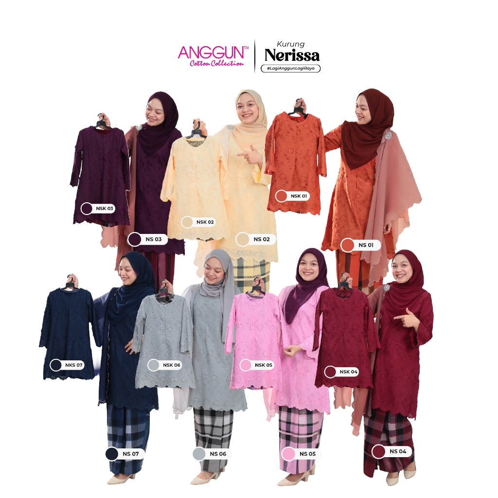ANGGUN COTTON Baju Kurung Nerissa Material Cotton Emboss 3D Cutting ...