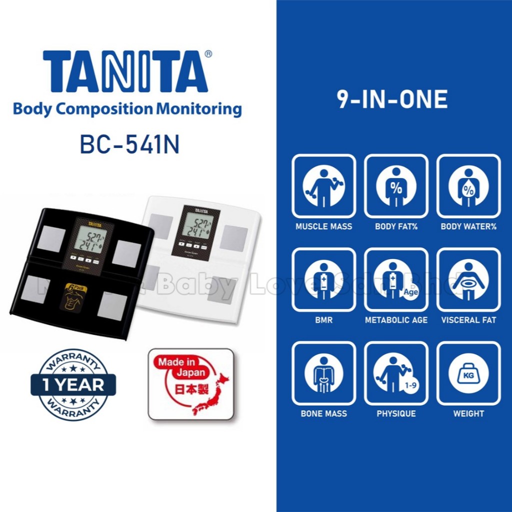 Tanita BC-541N (9 in 1) Lightweight Body Composition Monitor | Shopee ...