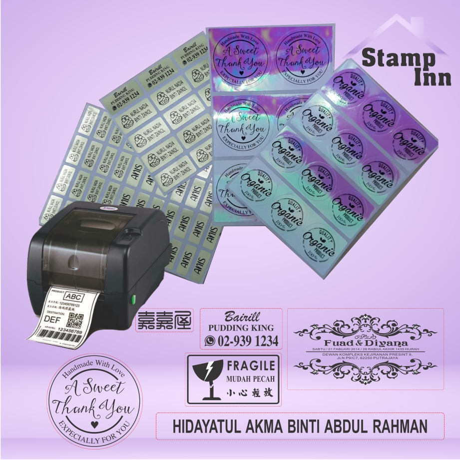 Sticker Nama Name Sticker Waterproof Sticker Buku Latihan Fancy Sticker ...
