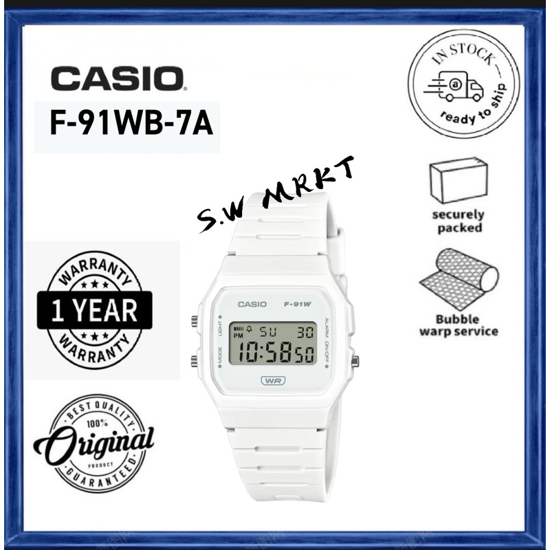 Casio Watch F-91WB-7AD VINTAGE SERIES Digital Resin Watch - F-91W ...