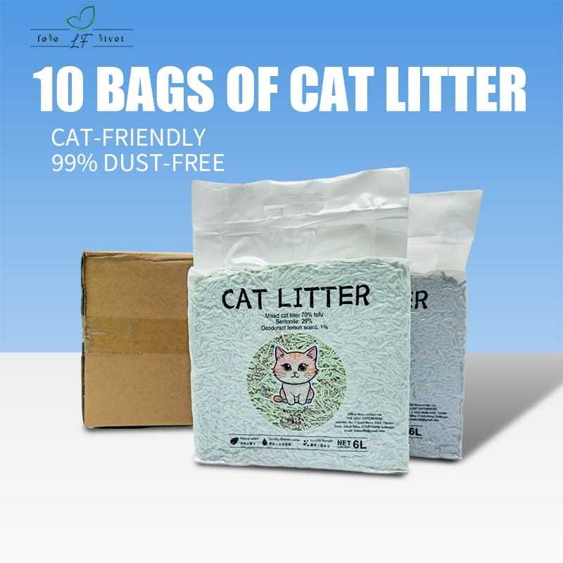 LF 10 Packs Cat Litter Mixed soar tofu cat litter 99% litter tofu+1% ...