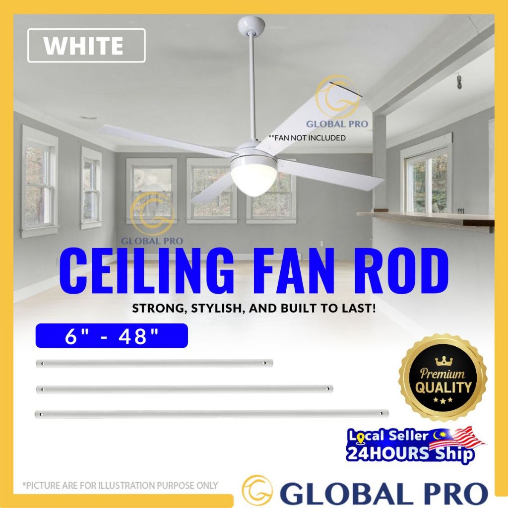 Universal Fan Rod White Color Batang Kipas Siling Ceiling Fan Rod ...