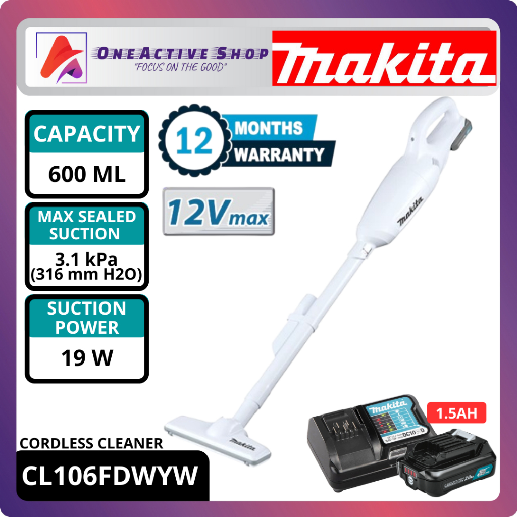 MAKITA 12Vmax CL106FDWYW CORDLESS CLEANER - 1 YEAR WARRANTY | Shopee Malaysia