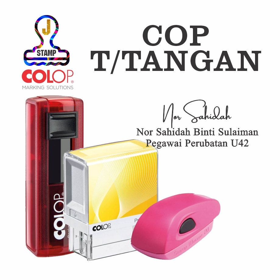 COLOP Cop Tanda Tangan Signture Stamp Cop Nama Stamp Chop Mouse Stamp Rubber Stamp Nurse Stamp ...