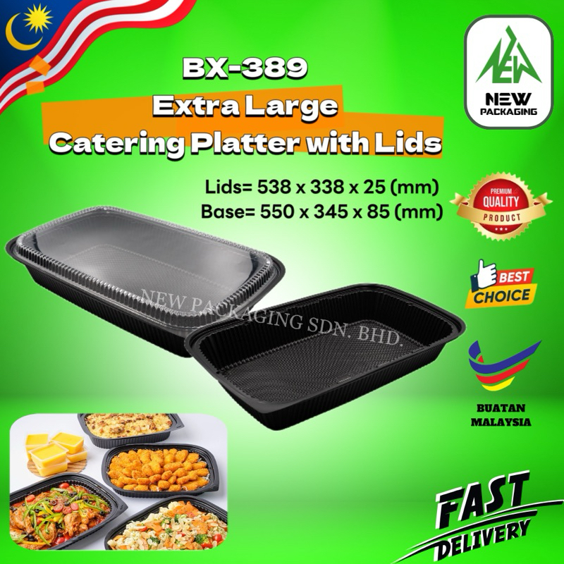 BENXON BX-389 Extra Large Catering Platter with Lid | PP Plastic Tray ...
