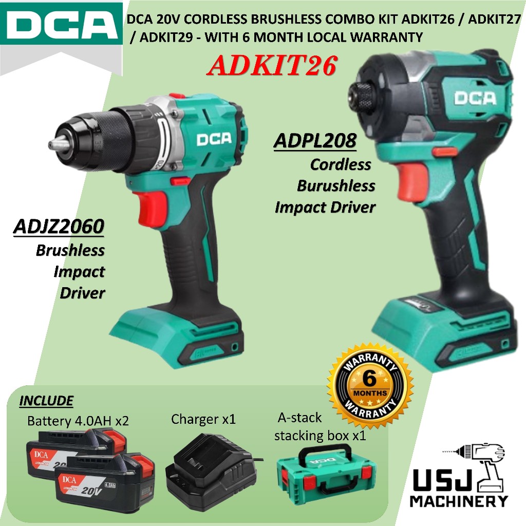 DCA 20V CORDLESS BRUSHLESS COMBO KIT ADKIT26 / ADKIT27 / ADKIT29 - WITH 6 MONTH LOCAL WARRANTY ...
