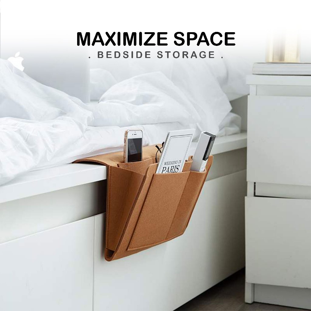 Anti-Slip Bedside Storage Bag Hanging Pocket for Bed Headboard Hanging ...