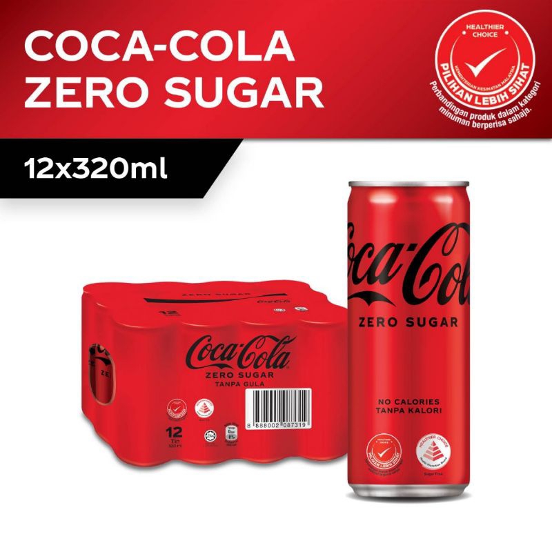 Coke Zero Sugar Can 320ml x 12's | Shopee Malaysia