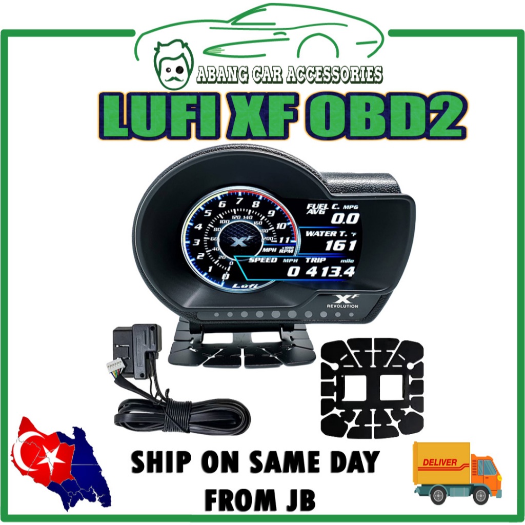 READY STOCK LUFI XF REVOLUTION OBD OBD2 SMART DIGITAL METER GAUGE CAR ...