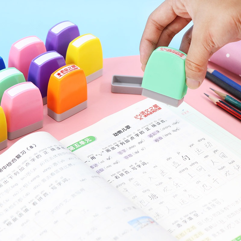 READY STOCK English Chinese Rectangle reward stamp chop cop guru ...