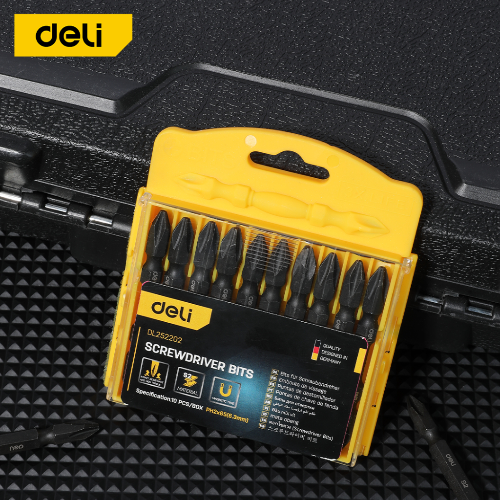 DELI 10 Pcs Screwdriver Bit Set with Heat Treatment and Slim Waist ...