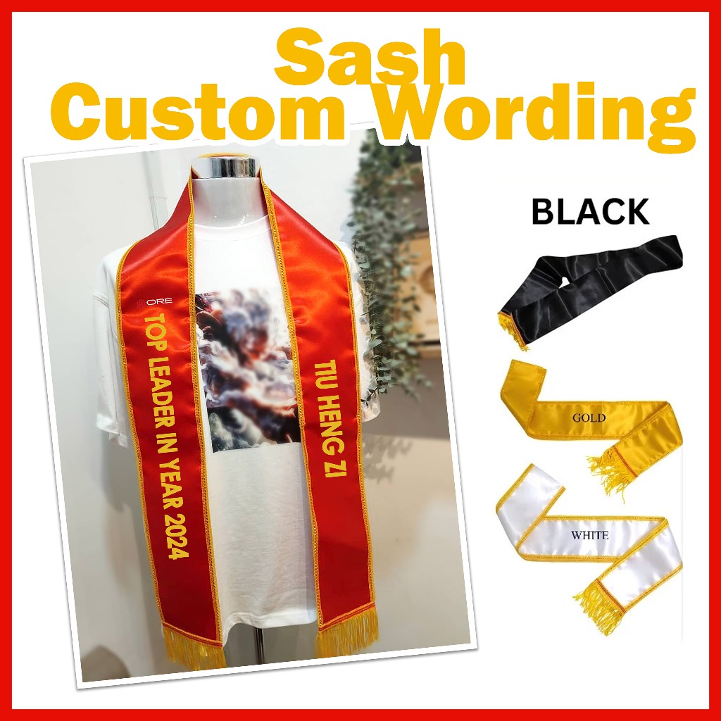 *PRE Order* CUSTOM Kain Selempang Custom Sash Gold Trim Custom ...