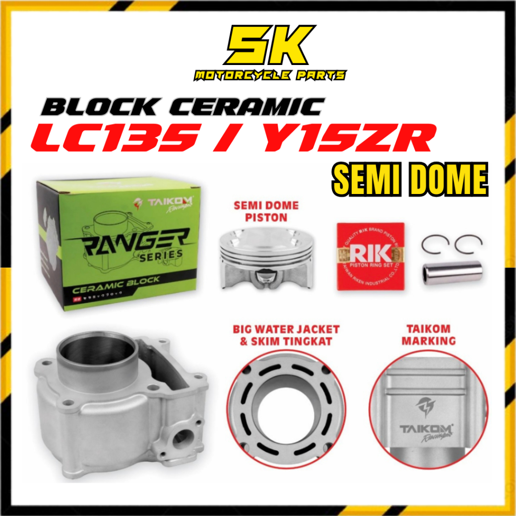 TAIKOM RACING BLOCK CERAMIC LC135 Y15ZR Y15 LC SPEC 60MM 62MM 63MM ...