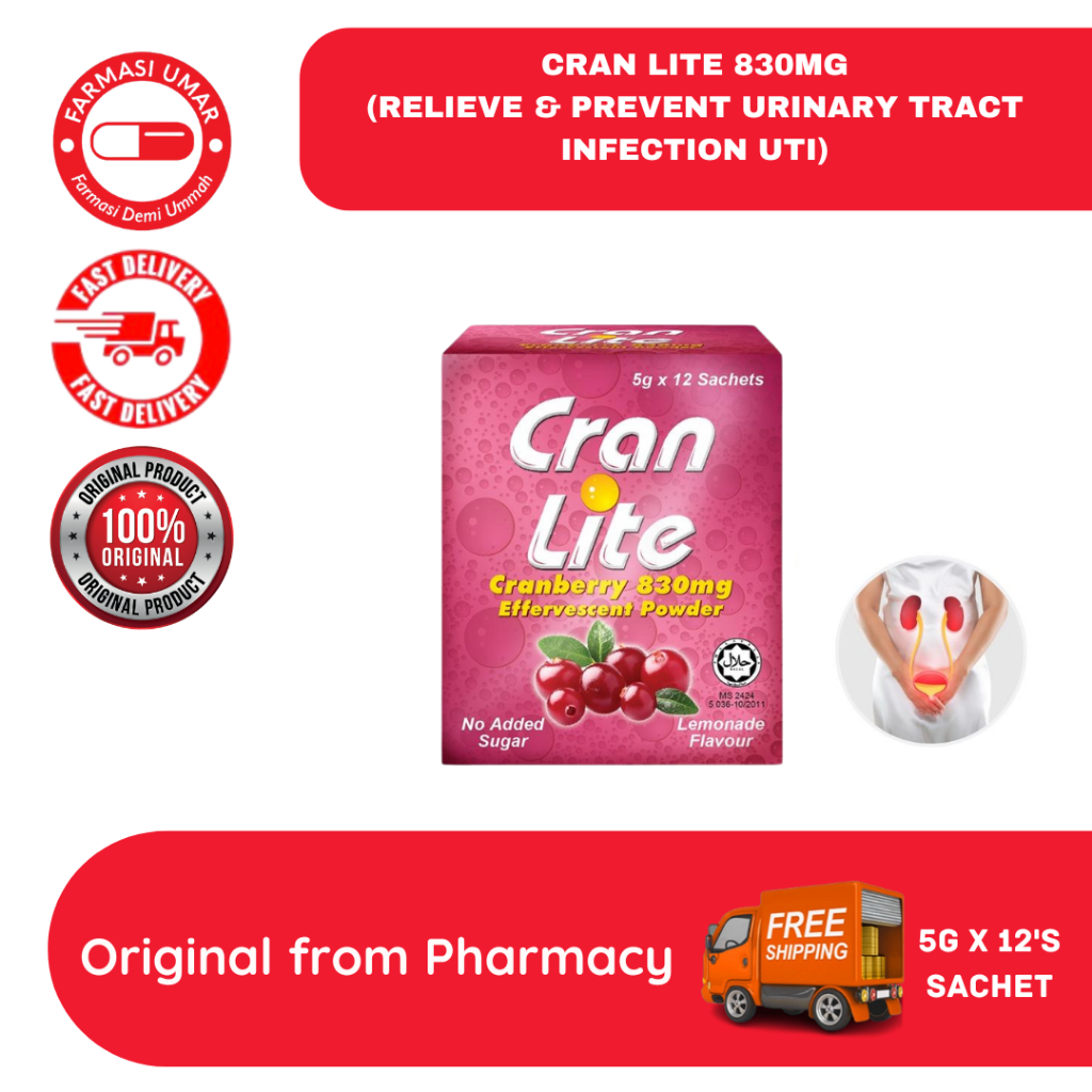CRAN LITE 830MG CRANBERRY POWDER 5G/SACHET (sesuai utk UTI kencing kotor) | Shopee Malaysia