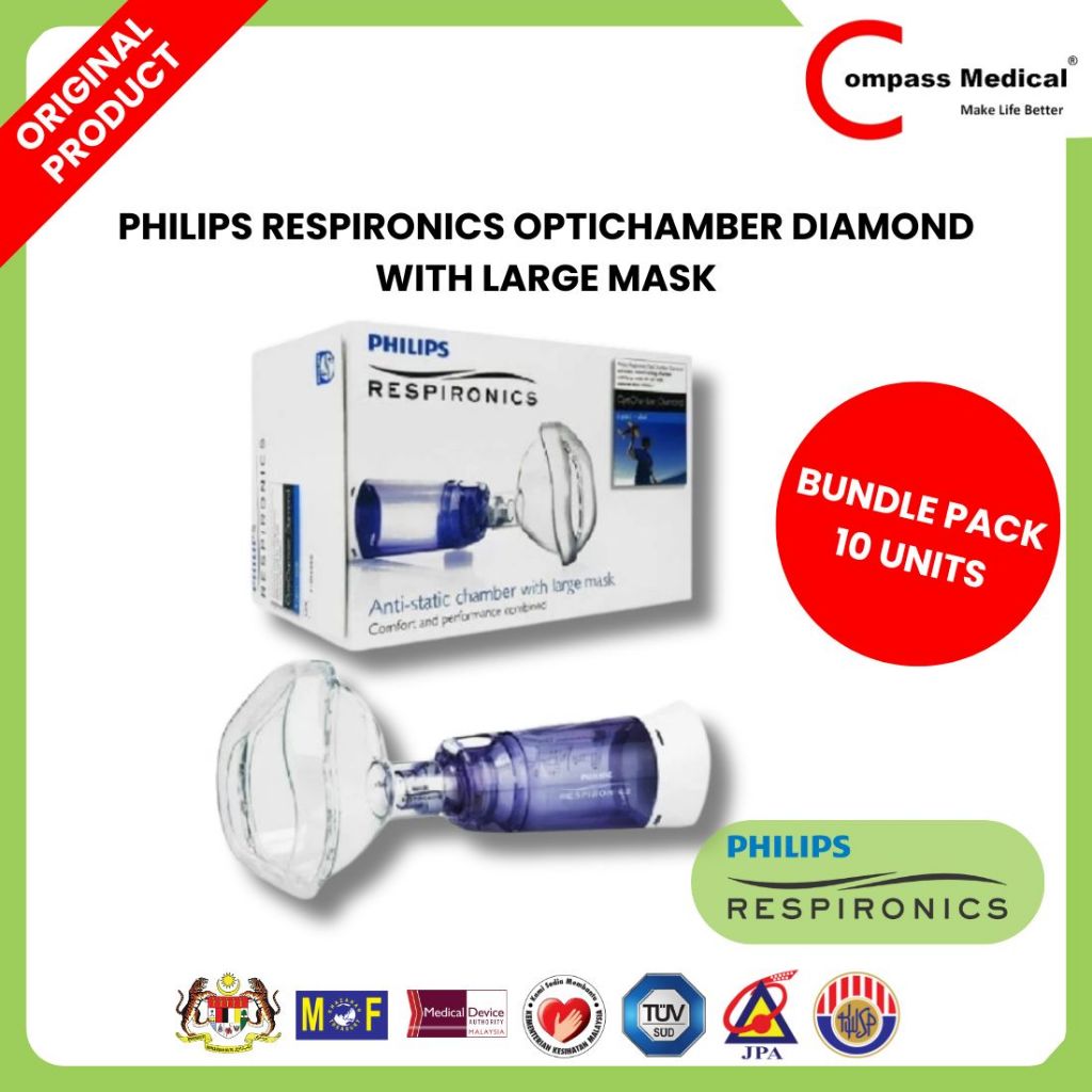 (Bundle Buy Pack-10 units) Philips Respironics OptiChamber Diamond With ...