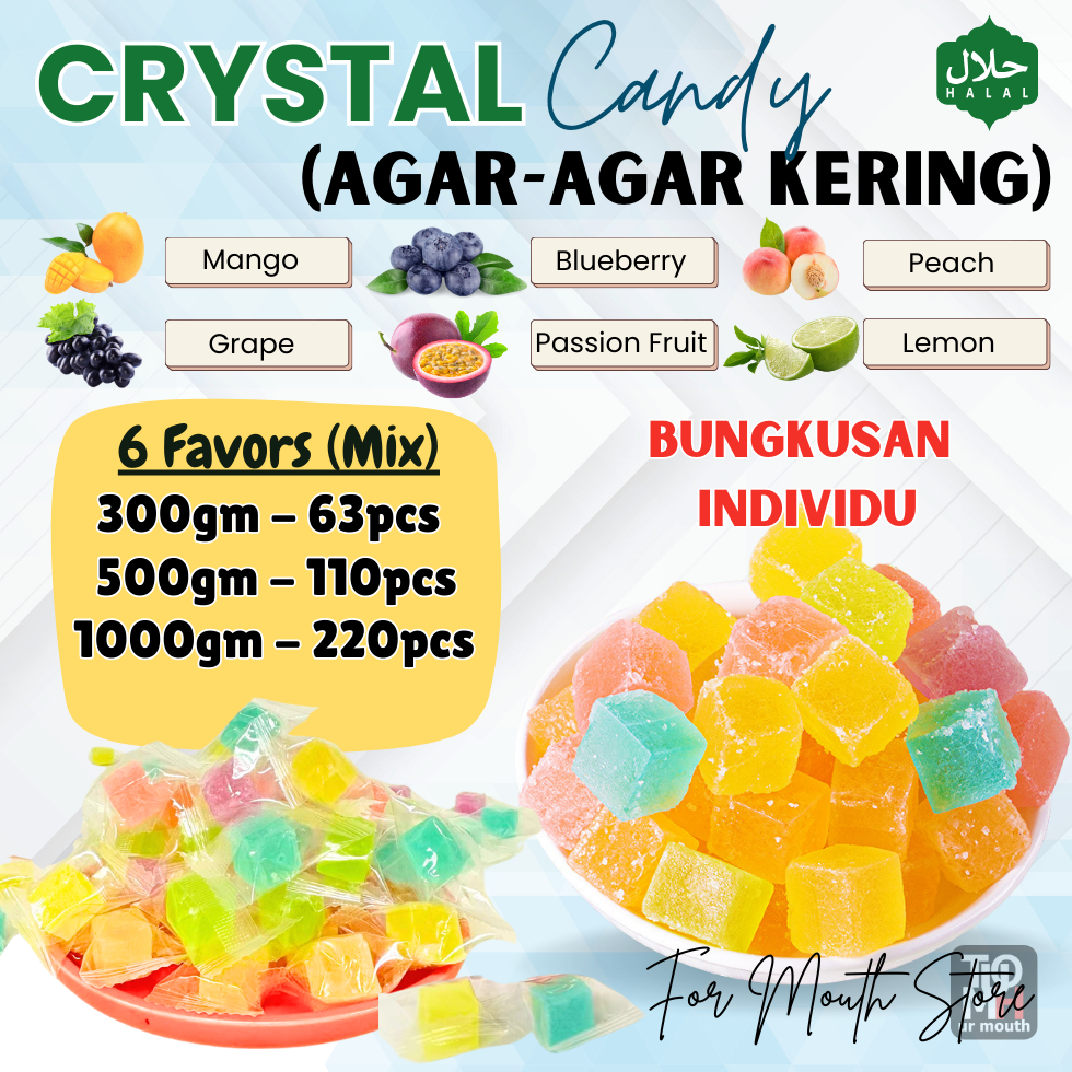 Agar Agar Kering 1kg Agar2 Kering Crystal Candy Viral Crystal Candy ...