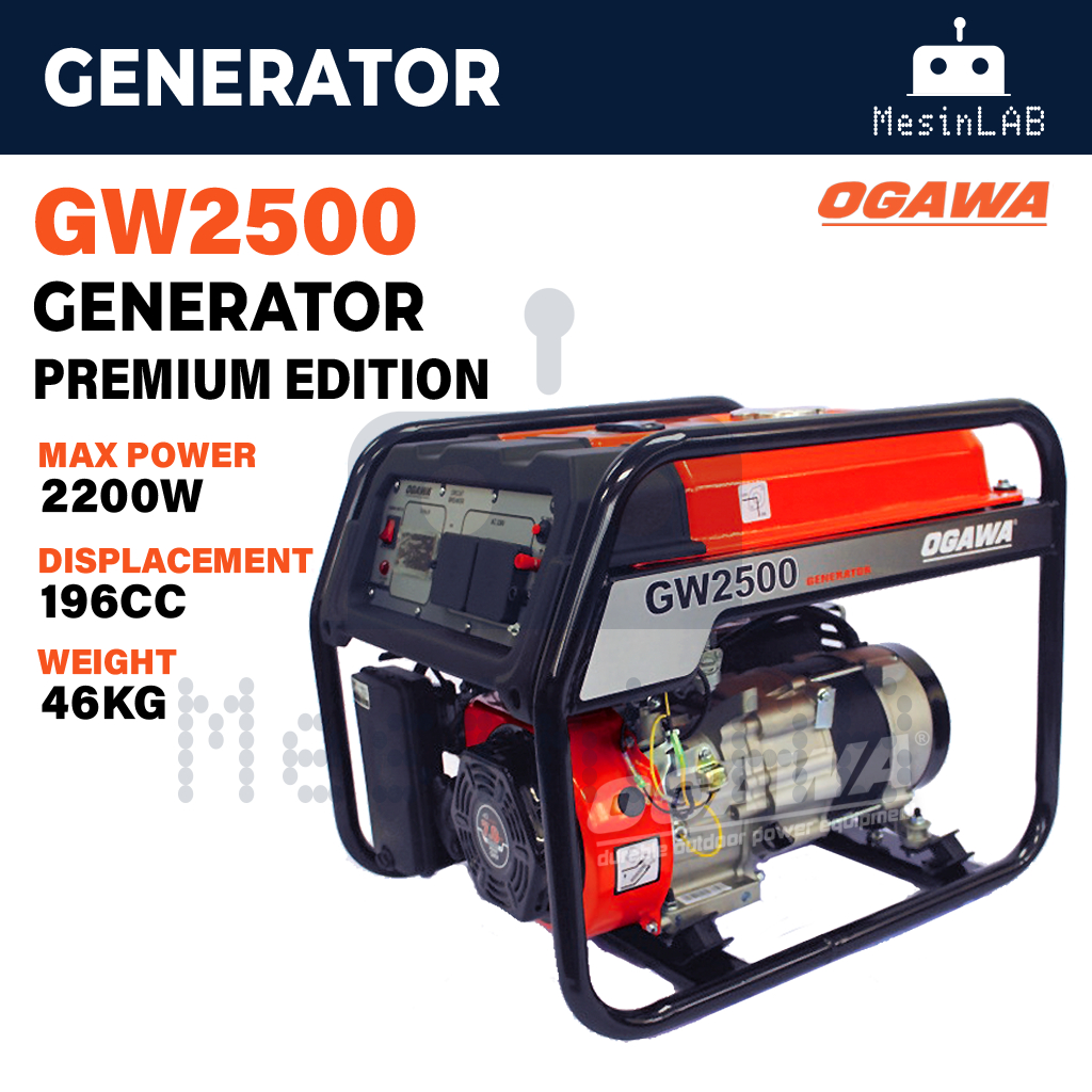 OGAWA 2200W Gasoline Generator 4-Stroke Petrol Genset GW1800 & GW2500 ...