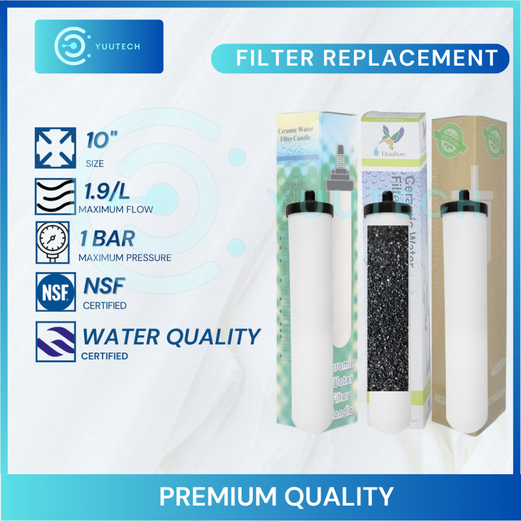 CERAMIC FILTER CARTRIDGE WASHABLE SHORT MOUNT CERAMIC WATER FILTER 10 ...