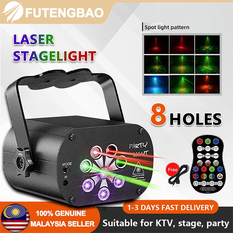 8 Hole Stage Light 240 Patterns Disco Light LED Laser Stage Lights RGB ...