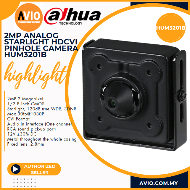 Dahua 2MP 2 Megapixel HD IP67 Pinhole ATM Indoor Analog CCTV Security ...
