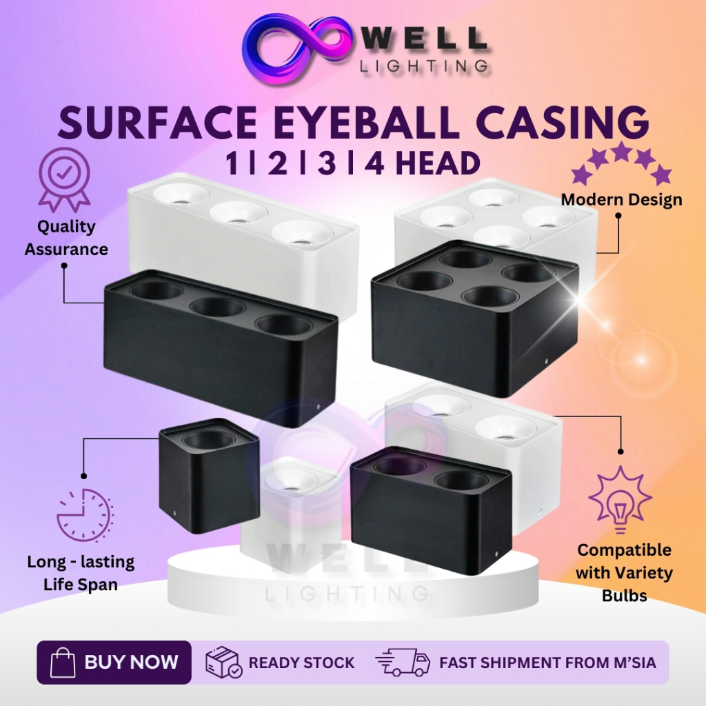 Lampu Permukaan Surface Eyeball Casing Spotlight Replaceable LED GU10 ...