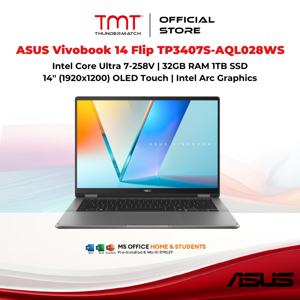 ASUS Vivobook 14 Flip TP3407S-AQL028WS 2 in 1 Laptop | Intel Core Ultra ...