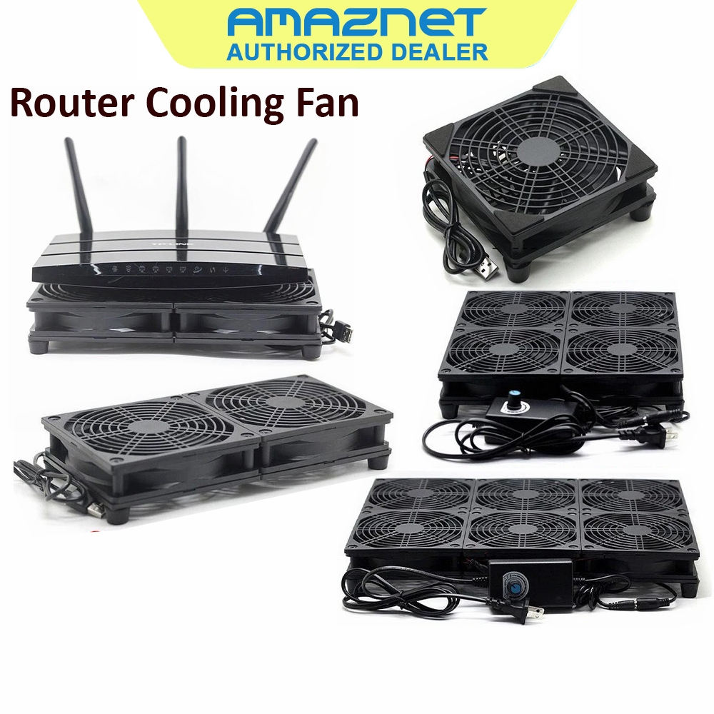 USB 5V Powered 120mm 2000RPM Dual Cooling Fan for Router Modem TV Box ...