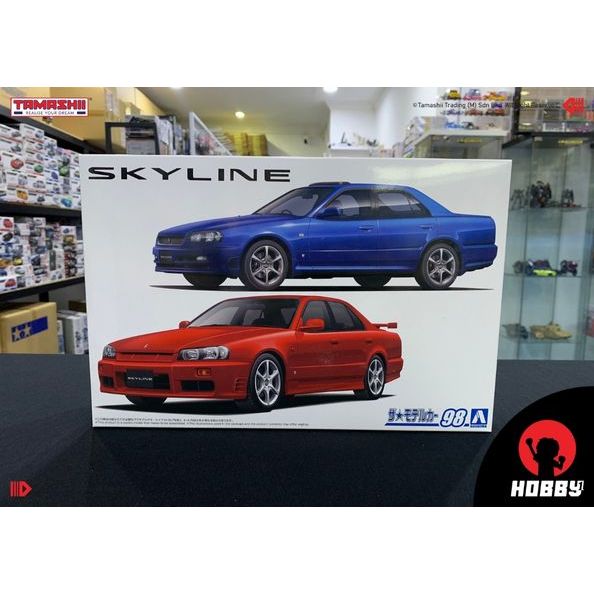 Aoshima Nissan ER34 Skyline 25GT-X Turbo `98/25GT Turbo `01 (Scale 1/24 ...