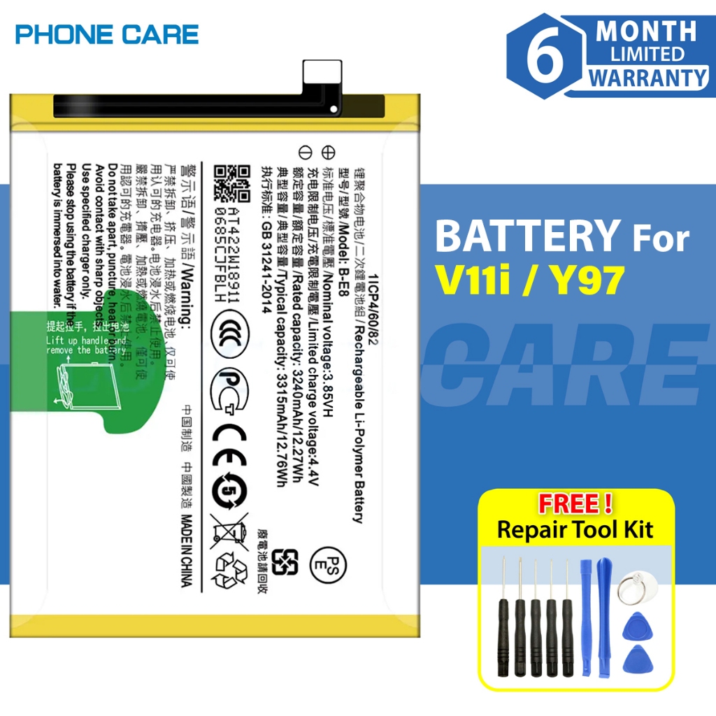 Battery B-E8 Compatible For Vivo V11i / Y97 (3240 mAh) | Shopee Malaysia