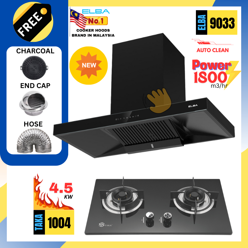 ELBA kitchen Hood cooker cooking Hood Gas Stove 9033 | Shopee Malaysia