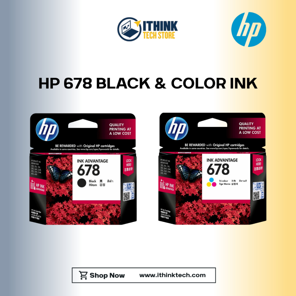 HP 678 Black & Color Ink | Shopee Malaysia