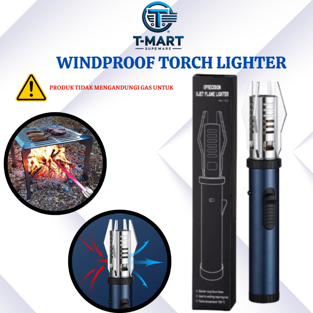 Handheld Lighter Windproof Lighter super strong beam refillable Camping ...