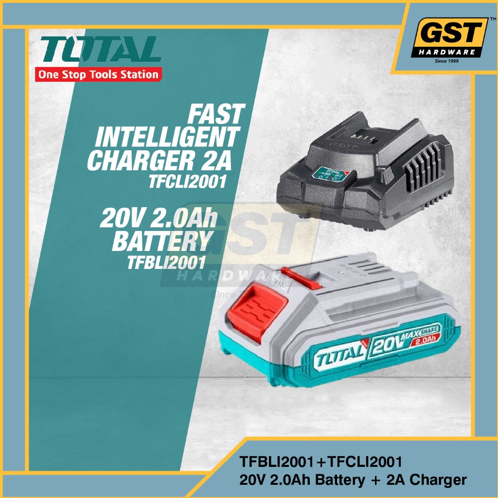 Total Battery 20V Li ion Battery 4.0Ah Battery TFBLI20021 Cordless ...