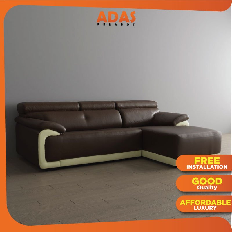 ADAS MURAH L-SHAPE PVC SOFA NORMA COUCH KERUSI REHAT ( Free Install ...