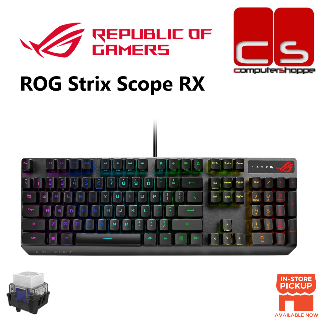 Asus ROG Strix Scope RX Optical Mechanical Gaming Keyboard | Shopee ...