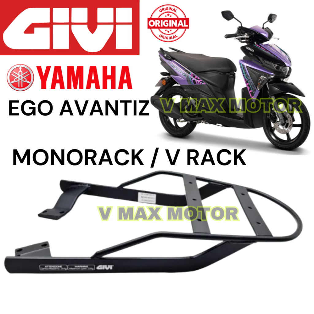 Yamaha Ego Avantiz Monorack 100% Original GIVI V RACK / Box Kaki ...