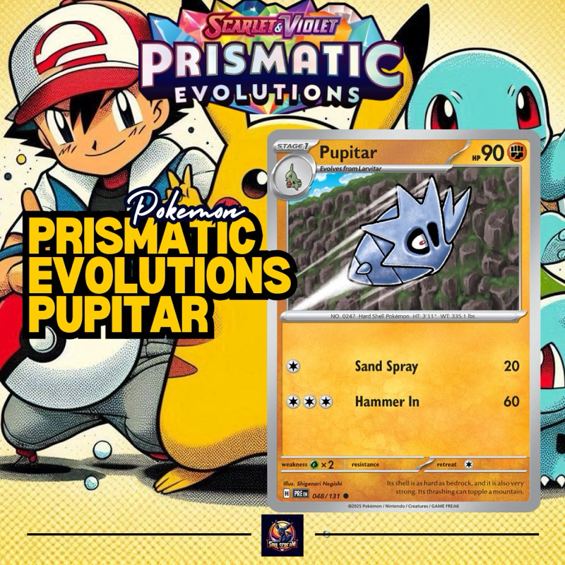 Pokemon TCG Pupitar Larvitar Prismatic Evolutions | Shopee Malaysia