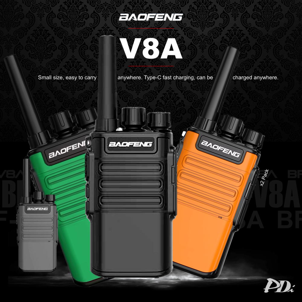 BAOFENG V8A Mini Water-Resistant Walkie Talkie (5W/2 Pcs) BF-V8A ...